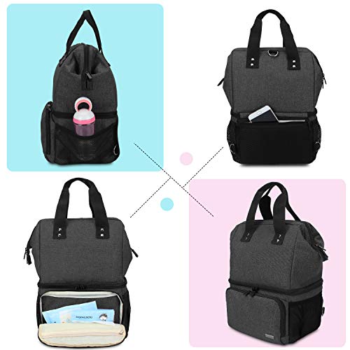 Luxja Breast Pump Bag with 2 Compartments for Breast Pump and Cooler Bag, Breast Pumping Bag with 2 Options for Wearing (Fits Most Major Breast Pump), Black