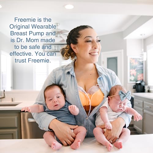 Freemie Hands-Free and Discreet Breast Milk Collection Cup Set | Pump with Your Clothes On Anywhere, Anytime | Sizes 25mm and 28mm Flanges Included | Holds Up to 8oz | Pump Not Included