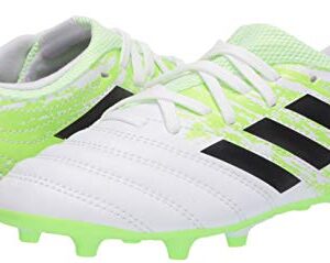 adidas Men's Copa 20.3 Firm Ground Soccer Shoe, White/Black/Signal Green, 7.5 M US