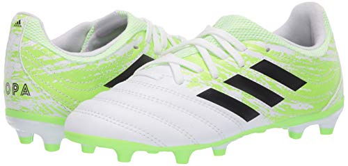 adidas Men's Copa 20.3 Firm Ground Soccer Shoe, White/Black/Signal Green, 7.5 M US