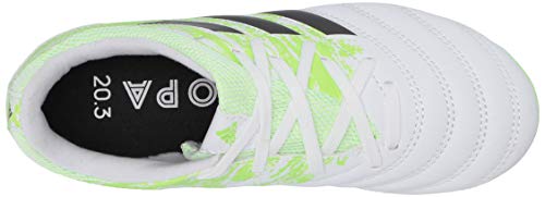 adidas Men's Copa 20.3 Firm Ground Soccer Shoe, White/Black/Signal Green, 7.5 M US