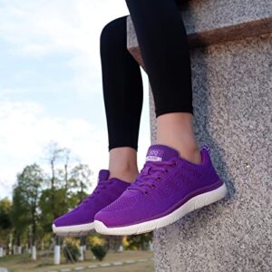 STQ Women¡¯s Slip On Walking Shoes Lightweight Casual Running Sneakers Purple 6