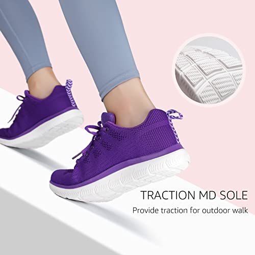 STQ Women¡¯s Slip On Walking Shoes Lightweight Casual Running Sneakers Purple 6