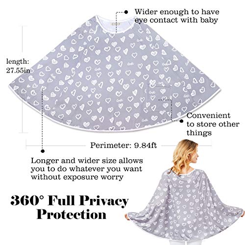 Kefee Kol Baby Nursing Cover & Nursing Poncho - Multi Use Cover for Baby Car Seat Canopy, Shopping Cart Cover, Stroller Cover, 360° Full Privacy Breastfeeding Coverage, Baby Shower Gifts for Boy&Girl