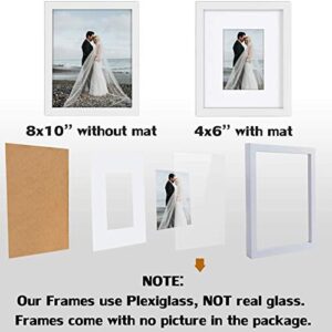 Picture Frames 8x10 White 2 Pack Nature Solid Wood for Wall Mounting and Tabletop Display