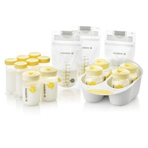 medela breast milk storage solution set, breastfeeding supplies & containers, breastmilk organizer, made without bpa