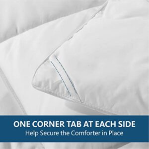 Cozynight Down Alternative Comforter-All Season Queen Comforter Duvet Insert with Corner Tabs-Breathable-Diamond Stitched Reversible White Comforter 90x90 inches