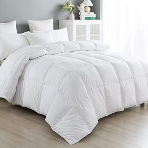 Cozynight Down Alternative Comforter-All Season Queen Comforter Duvet Insert with Corner Tabs-Breathable-Diamond Stitched Reversible White Comforter 90x90 inches