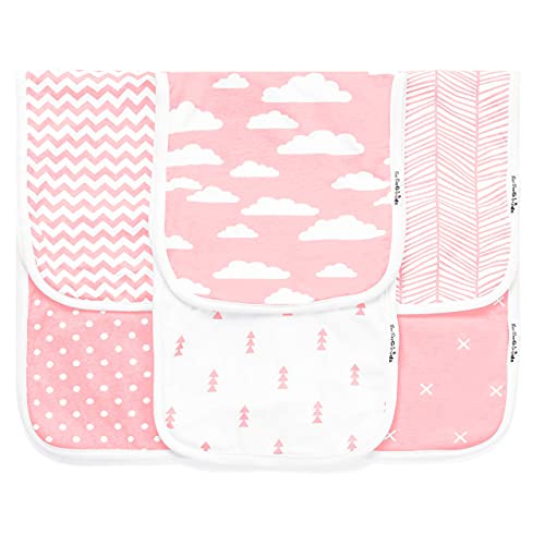 BaeBae Goods Burp Cloths for Baby Girl - Ultra Absorbent Burping Rags - Anti Shrink Unisex Burpy Clothes - Super Soft Jersey Cotton, Large 21"x10" - Thick for Newborn Cloth Diapers - 6 Pack