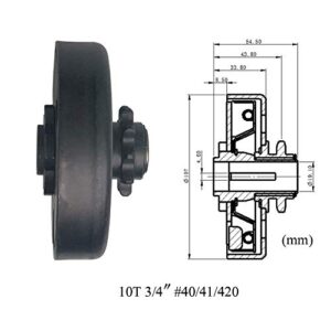 MOOSUN Minibike Go Kart Clutch 3/4" Bore 10 Tooth with #40/41/420 Chain