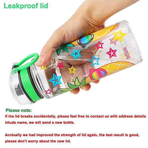 Cute Water Bottle for School Kids Girls, BPA FREE Tritan & Leak Proof & Easy Clean & Carry Handle, 23oz/ 680ml - Pineapple