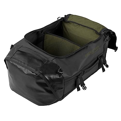 Eagle Creek Cargo Hauler 40L Duffel Bag for Travel with Made with Water-Repellent, Abrasion-Resistant TPU Fabric with Backpack Straps and U-Lid with Storm Flaps, Jet Black