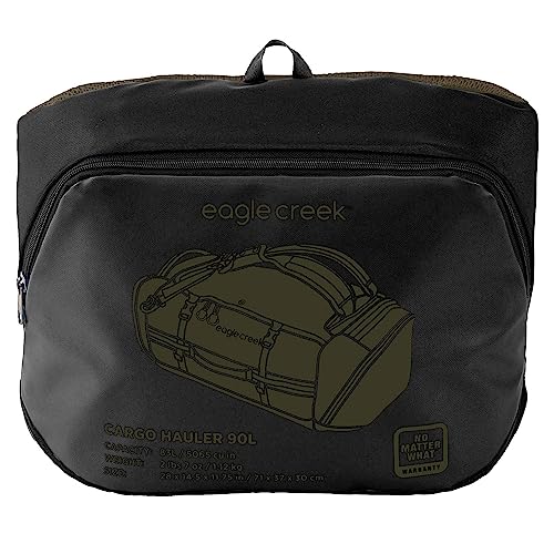 Eagle Creek Cargo Hauler 40L Duffel Bag for Travel with Made with Water-Repellent, Abrasion-Resistant TPU Fabric with Backpack Straps and U-Lid with Storm Flaps, Jet Black