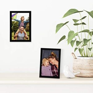 Americanflat 4x6 Picture Frame in Black - Thin Border Photo Frame with Shatter Resistant Glass - Horizontal and Vertical Formats for Wall and Tabletop