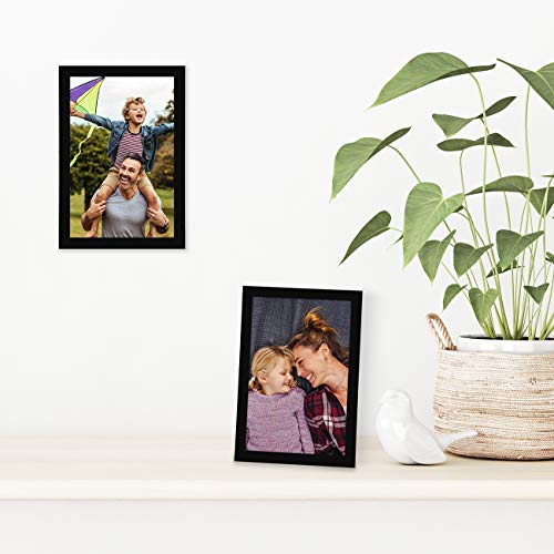 Americanflat 4x6 Picture Frame in Black - Thin Border Photo Frame with Shatter Resistant Glass - Horizontal and Vertical Formats for Wall and Tabletop