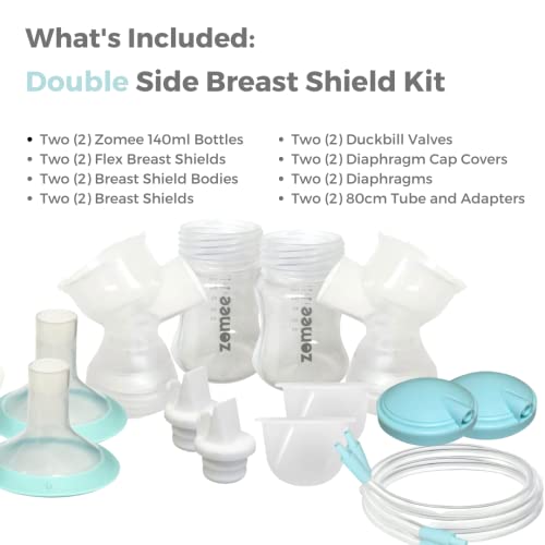 Zomee Breast Shield Kit Replacement Set (Double Pumping Set) Size 24mm