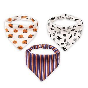 little dimsum halloween baby bandana bibs 3 pack super absorbent drool bibs cotton teething bibs unisex triangle baby bibs set for teething and drooling