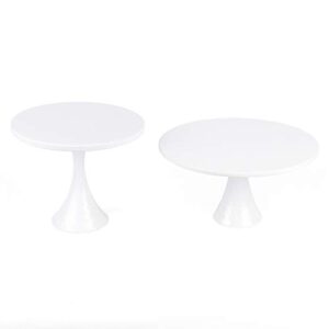 hotity set of 2 round cake stands modern design dessert display cake stand cupcake stands for party celebration baby shower, white