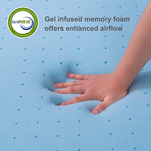 BedStory 2 Inch Memory Foam Mattress Topper, Gel Infused Toppers for Queen Size Bed, Premium Mattress Pad with Removable Soft Cover, Ventilated Design & High-Density Memory Foam