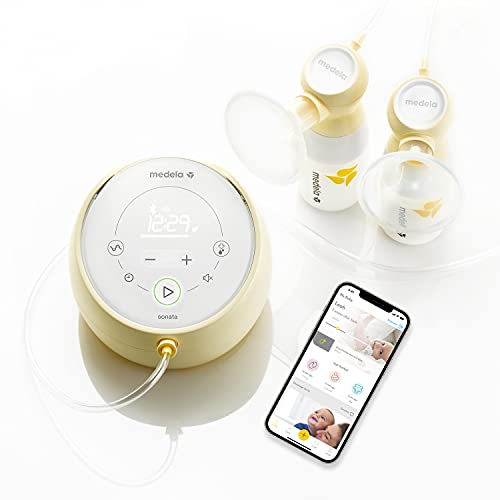 Medela Sonata Smart Breast Pump, Hospital Performance Double Electric Breastpump, Rechargeable, Flex Breast Shields, Touch Screen Display, Connects to Mymedela App, Lactation Support