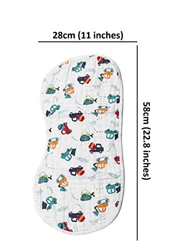 ShoppeWatch Muslin Burp Cloths Baby Burping Bibs 2-Pack Large 100% Cotton 6 Layers Absorbent Cloth Spit Up Dribble Rags BB22