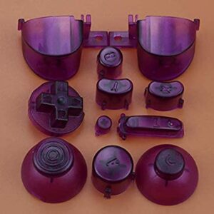 Full Sets A B X Y Z Buttons Direction Key D-pad Mod Button for Gamecube NGC Controller (Clear Purple)