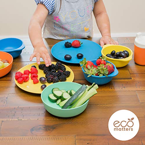 ECO MATTERS【Microwave Safe】Bamboo Toddler Bowls - 4 pc Set - Best Eco Friendly, Non Toxic Bamboo Bowls for Kids - Dishwasher & Microwave Safe - Natural BPA Free Biodegradable Baby Bowl