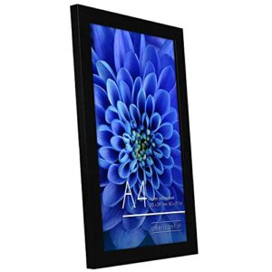 Americanflat A4 Picture Frame in Black - Composite Wood with Shatter Resistant Glass - Horizontal and Vertical Formats for Wall and Tabletop - 8.3 x 11.7 in