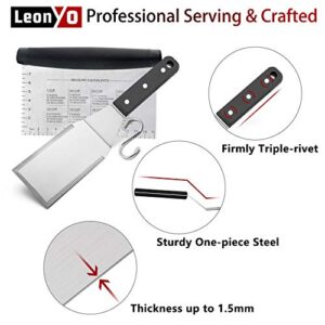 Leonyo 9 PCS Griddle Grill Accessories, Stainless Steel BBQ Metal Spatulas Set, Grilling Tools Kit for Barbecue Flat Top Cast Iron Hamburger Cooking Camping Indoor & Outdoor