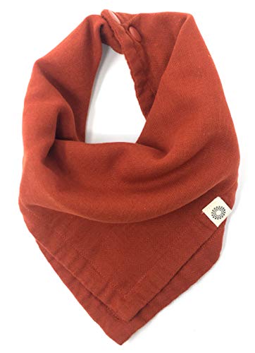 Kishu Baby Indi - Premium GOTS Certified Organic Bandana Scarf Bib (Rust)