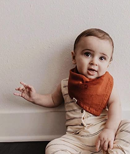 Kishu Baby Indi - Premium GOTS Certified Organic Bandana Scarf Bib (Rust)