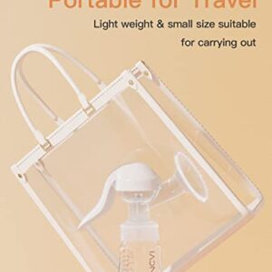 NCVI Manual Breast Pump with Milk Bottle,Portable Breastfeeding Pumps 5oz, BPA Free Soft Food Grade Silicone Powerful Suction