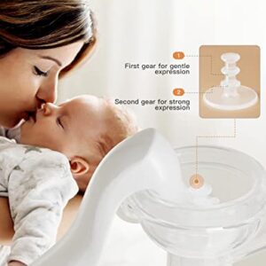 NCVI Manual Breast Pump with Milk Bottle,Portable Breastfeeding Pumps 5oz, BPA Free Soft Food Grade Silicone Powerful Suction