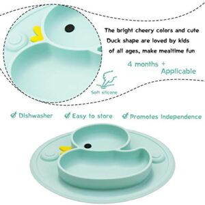 Silicone Detachable Toddler Meal Tray - Portable Non-Slip Suction Cup for Kids Babies and Kids