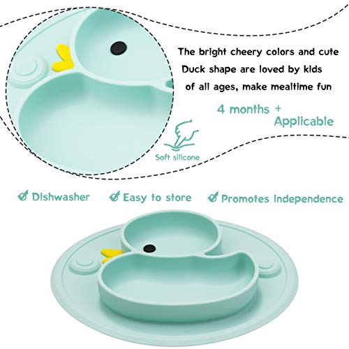 Silicone Detachable Toddler Meal Tray - Portable Non-Slip Suction Cup for Kids Babies and Kids