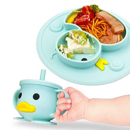 Silicone Detachable Toddler Meal Tray - Portable Non-Slip Suction Cup for Kids Babies and Kids