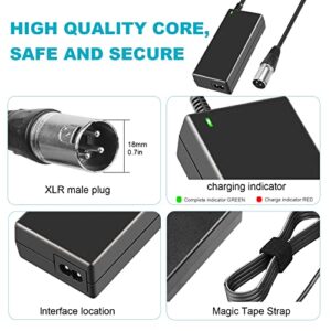 Fancy Buying 44V Charger for 36V 1.5A Battery Razor MX500 MX650, GT GT750, Izip I600 I750 I1000 Mongoose M750 Electric Scooter with 3-Pin Male XLR Connector