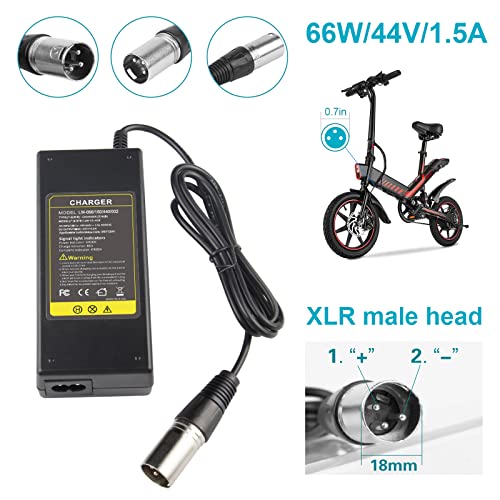 Fancy Buying 44V Charger for 36V 1.5A Battery Razor MX500 MX650, GT GT750, Izip I600 I750 I1000 Mongoose M750 Electric Scooter with 3-Pin Male XLR Connector