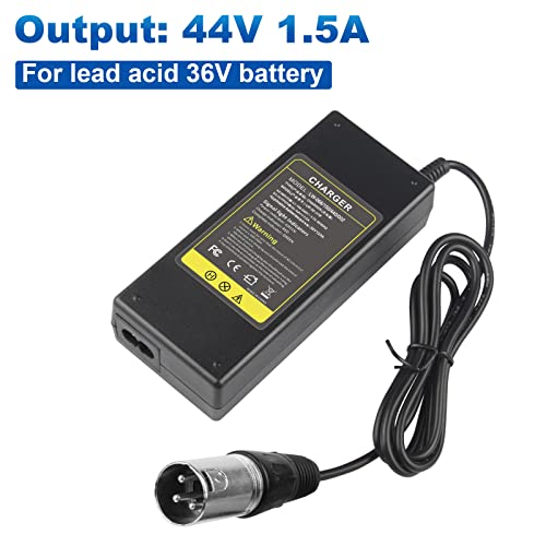 Fancy Buying 44V Charger for 36V 1.5A Battery Razor MX500 MX650, GT GT750, Izip I600 I750 I1000 Mongoose M750 Electric Scooter with 3-Pin Male XLR Connector