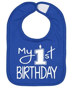 aiden's corner handmade cute baby boy girl first birthday smash cake bibs - my 1st birthday bib (white royal bib)