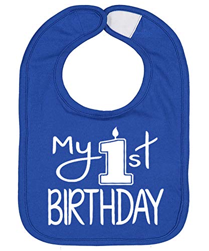 Aiden's Corner Handmade Cute Baby Boy Girl First Birthday Smash Cake Bibs - My 1st Birthday Bib (White Royal Bib)