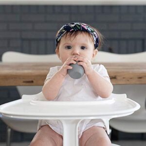 ez pz Tiny Cup (Gray) - 100% Silicone Training Cup for Infants - Designed by a Pediatric Feeding Specialist - 4 months+ - Baby-led Weaning Gear & Baby Gift