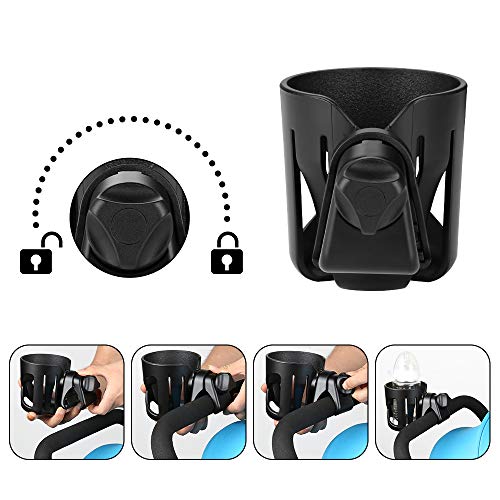 Accmor Universal Wheelchair Cup Holder, Walker Cup Holder, Rollator Cup Holder, Bottle Holder for Wheelchair, Walker, Rollator, Mobility Scooter, Walker Wheelchair Accessories,Black