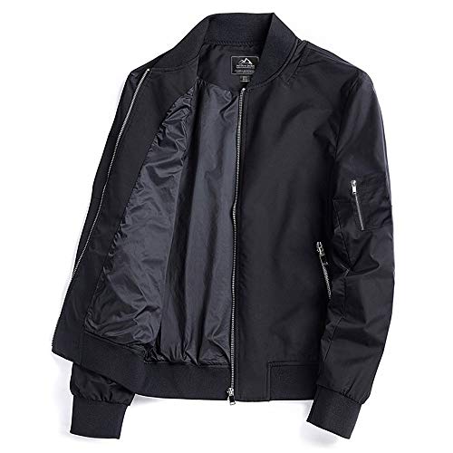 TACVASEN Men Black Jacket Casual Mens Jackets Casual Stylish Lightweight Mens Windbreaker Jackets Lightweight Track Jacket Men's Jacket