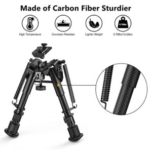 CVLIFE 6-9 Inches Carbon Fiber Bipod with Adapter for M-Rail