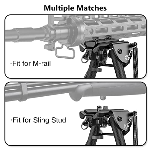 CVLIFE 6-9 Inches Carbon Fiber Bipod with Adapter for M-Rail