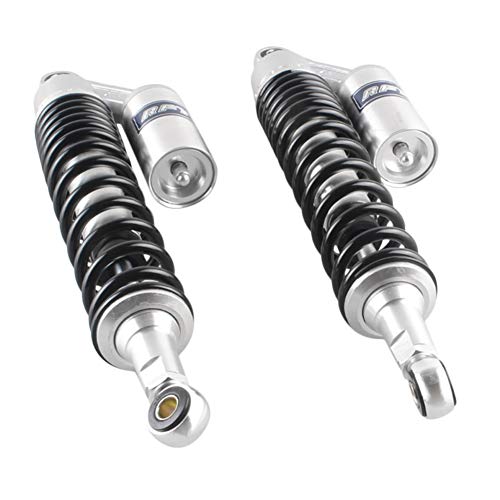 Luckmart Motorcycle 15.75inch 400mm Shock Absorbers Rear Suspension Heavy Duty Universal for Honda Suzuki Yamaha Kawasaki ATV Go Kart Quad Dirt Sport Bikes Black Silver (1pair)