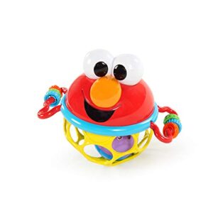 Bright Starts Sesame Street Jingle & Shake Elmo BPA-free Easy Grasp Baby Rattle, Ages 3-12 Months