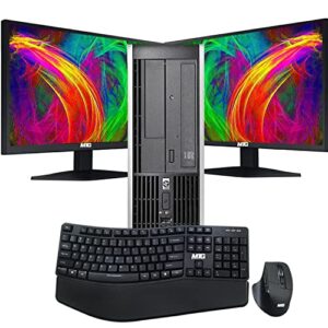 hp elite 8300 pc, 2 x 24 fhd hp monitors, wireless keyboard and, wifi, intel i7, 16gb, 1tb ssd storage, windows 10 (renewed)