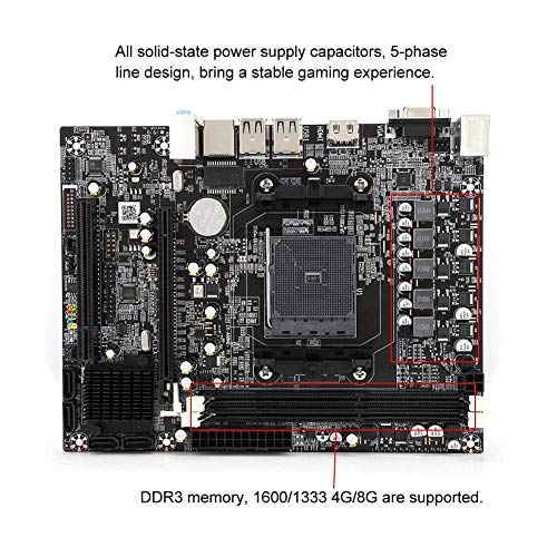 Desktop PC Motherboard,FM2/FM2+CPU Interface Design Dual Channel DDR3 Computer Mainboard Support for AMD A10/A8/A6/A4/Athlon Full Range of Graphics Chip for APU Core Graphics